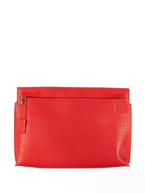 Loewe Debossed Anagram Clutch Bag - Red