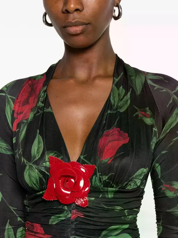 Blumarine Ruched Mini Dress - Black