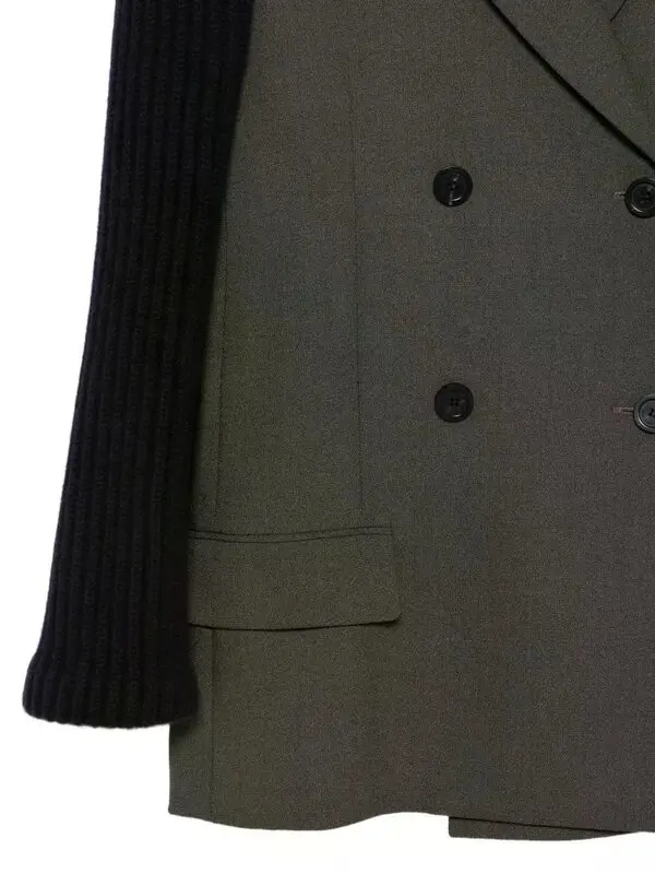 JEAN PAUL GAULTIER Double-breasted Ribbed-knit Sleeve Jacket