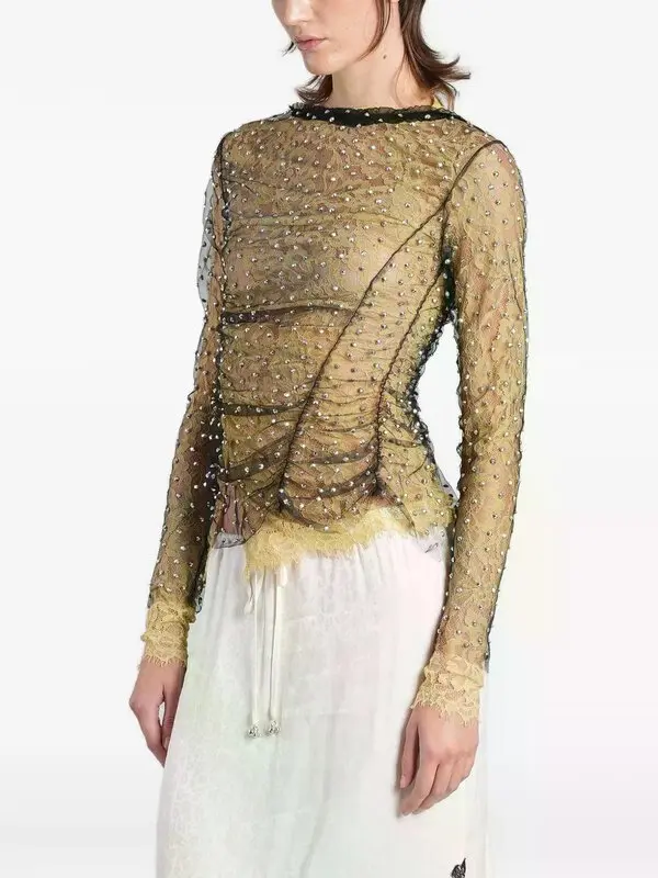 SIEDRES Faye Crystal-embellished Ruched Top