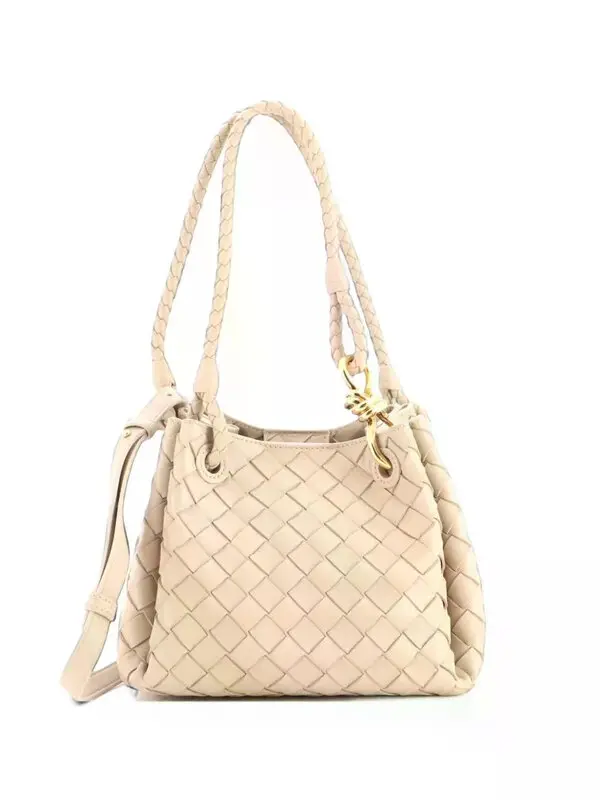 Bottega Veneta Parachute Handle Bag Intrecciato Leather Small Satchel - Neutrals