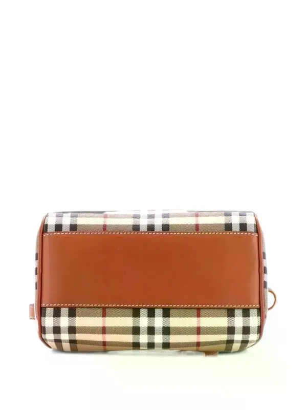 Burberry Bowling Bag Vintage Check Coated Canvas Mini Handbag - Brown