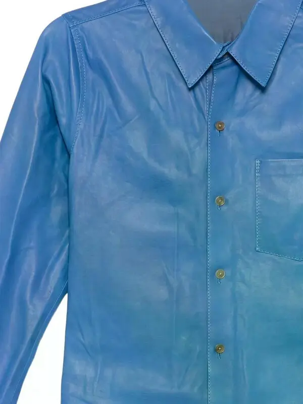 Auralee Faux-leather Button-up Shirt