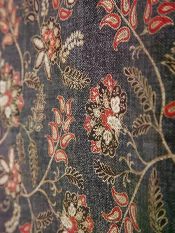 DELL'OGLIO Floral-print Fringed Scarf - Blue
