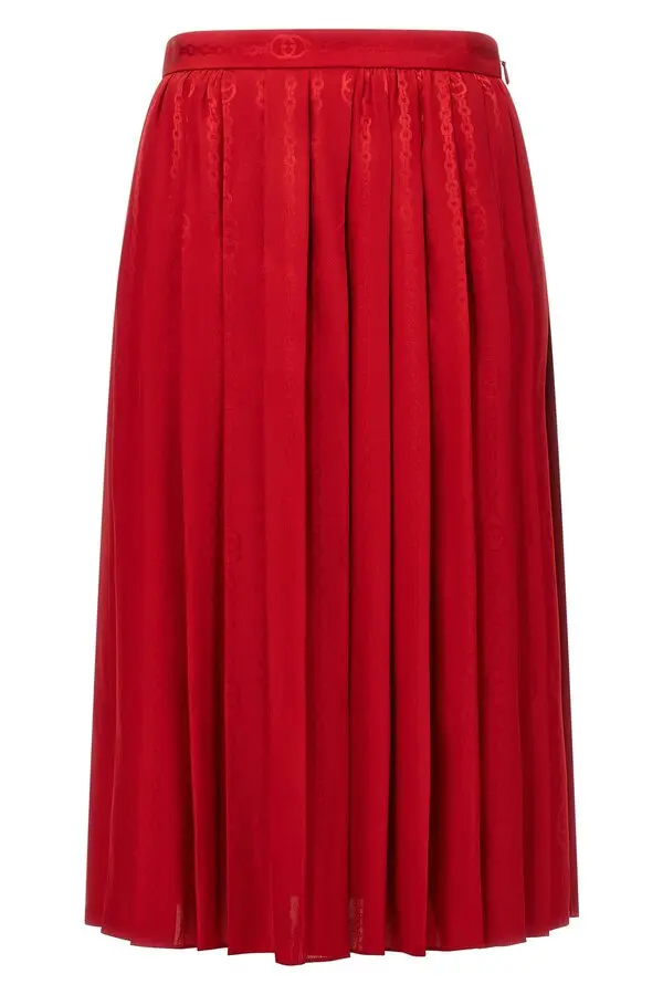 Gucci Incrocio Gg' Skirt - Red
