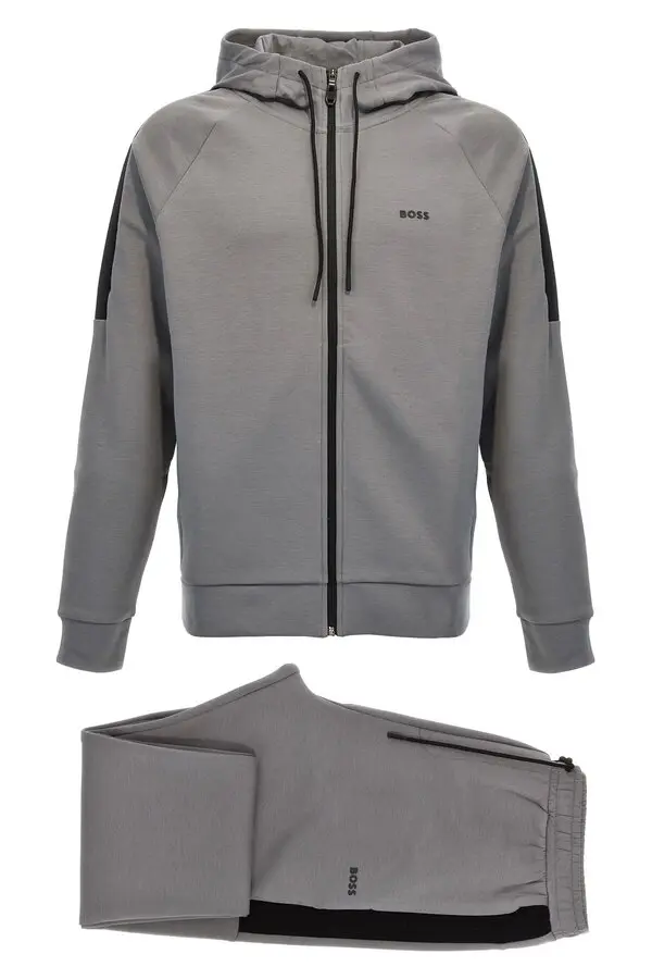 Hugo Boss Logo Print Tracksuit - Gray