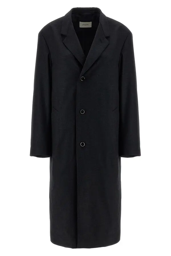 LEMAIRE Soft Chesterfield' Coat - Gray