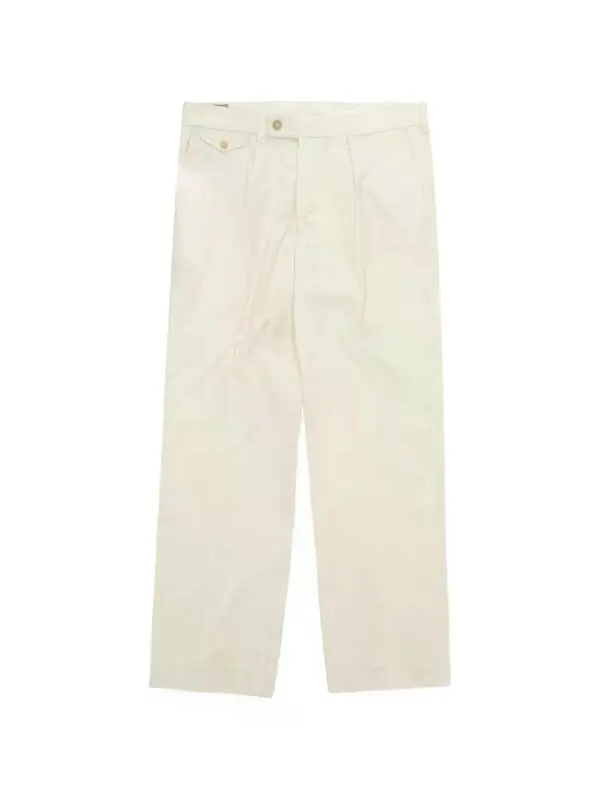 FORTELA Riviera Pleated Cotton Straight-leg Trousers - White