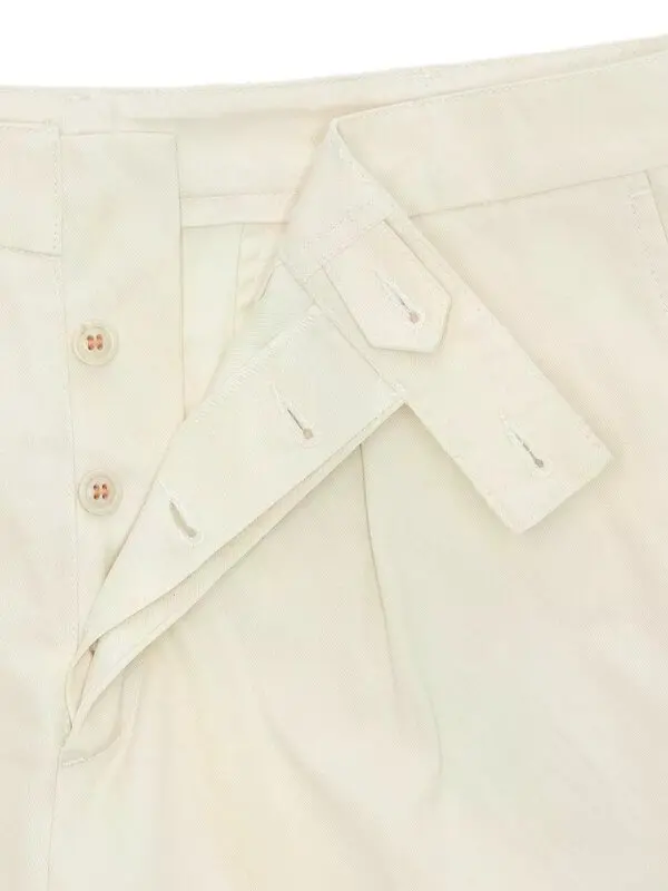 FORTELA Riviera Pleated Cotton Straight-leg Trousers - White