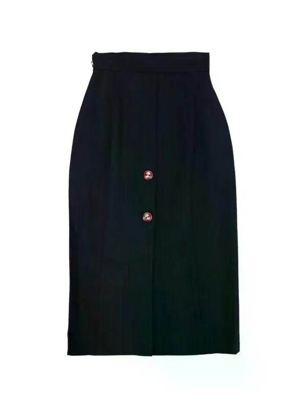 Elisabetta Franchi Pinstriped Skirt In Cool Wool Fabric - Blue