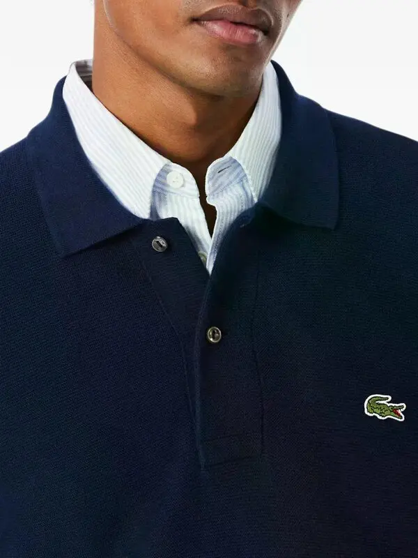 Lacoste Classic-fit Long-sleeved Knitted Polo Shirt