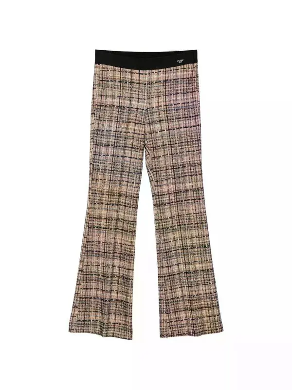 CAMBIO Francis Checked Elasticated-waistband Trousers - Neutrals