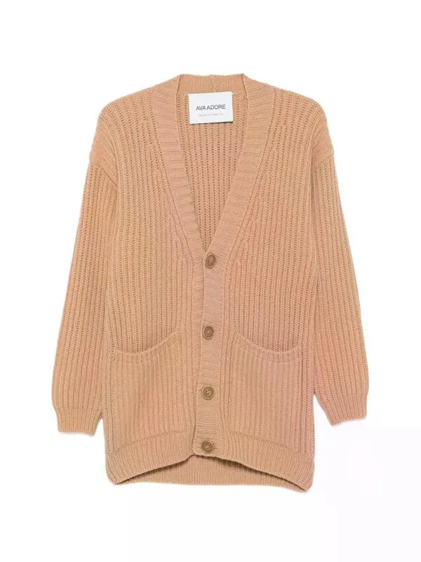 AVA ADORE Ribbed-knit Cardigan - Neutrals