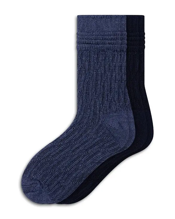 Hue Bubble Cable Knit Crew Socks, Set Of 2