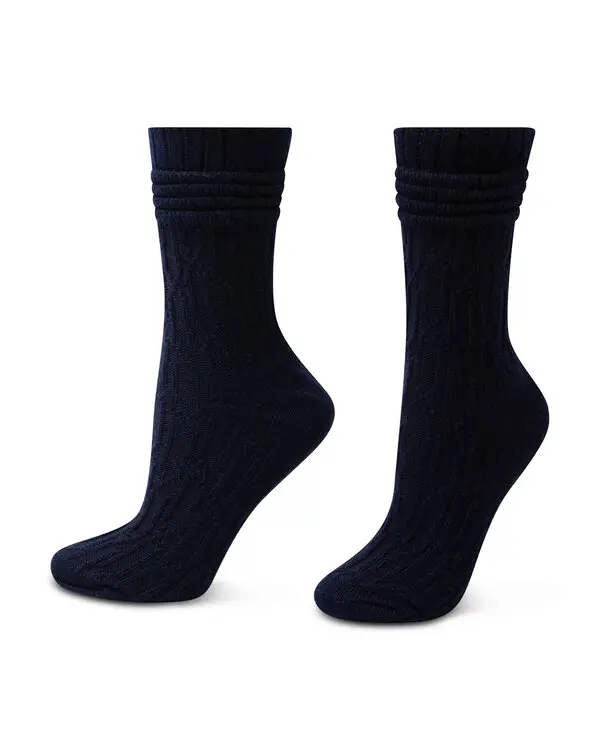 Hue Bubble Cable Knit Crew Socks, Set Of 2