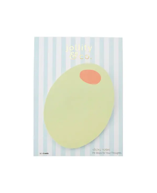 JOLLITY & CO Food Themed Sticky Notes, Set Of 50 - Olive
