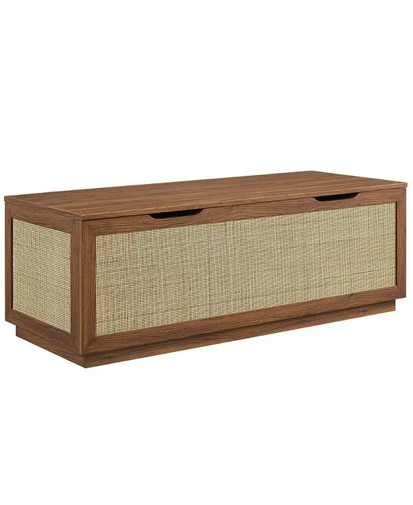 MODWAY Soma 47 Rattan Storage Bench - Walnut