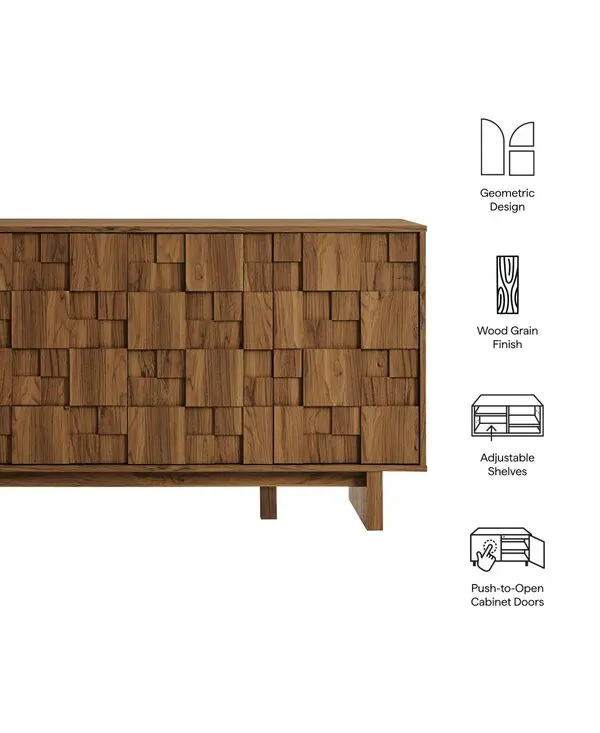 MODWAY Owen 59 Inch 4 Door Geometric Sideboard