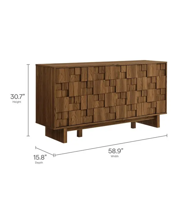 MODWAY Owen 59 Inch 4 Door Geometric Sideboard