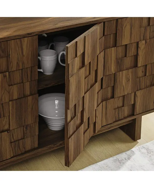 MODWAY Owen 59 Inch 4 Door Geometric Sideboard