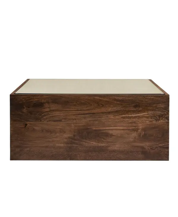 MODWAY Truett Square Wood Rattan Coffee Table