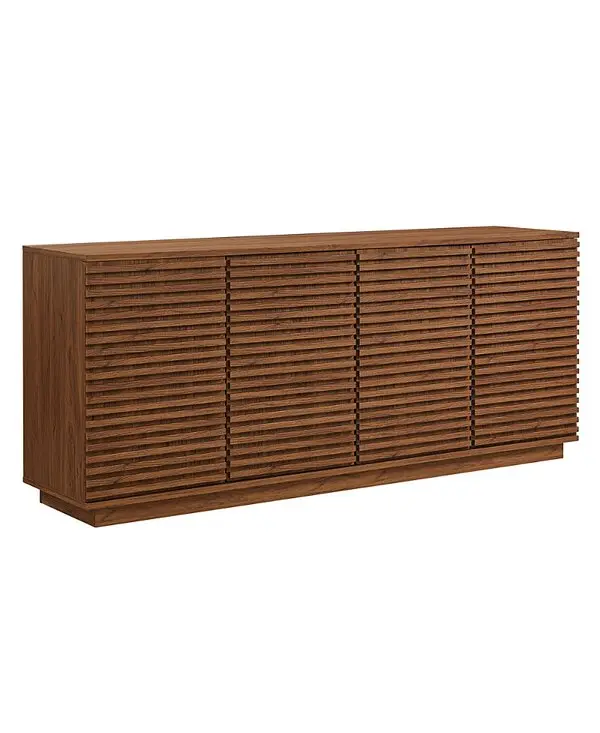 MODWAY Render 4-door Fluted Sideboard Cabinet Tv Stand - Walnut