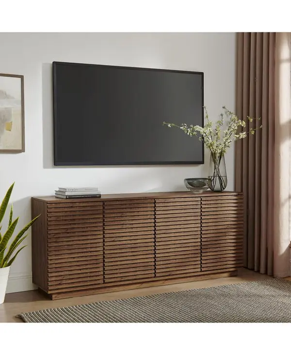 MODWAY Render 4-door Fluted Sideboard Cabinet Tv Stand - Walnut
