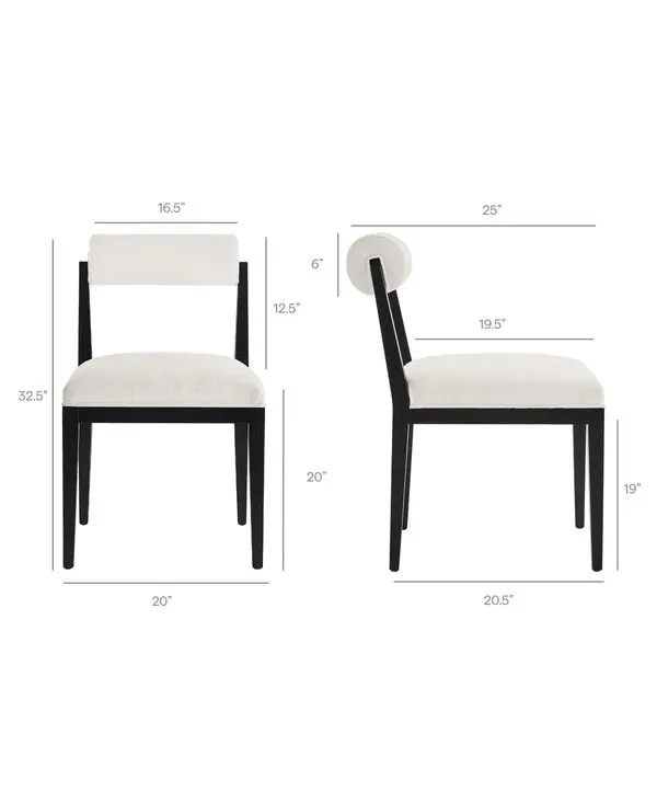 MODWAY Kai Fabric Dining Chair, Set Of 2