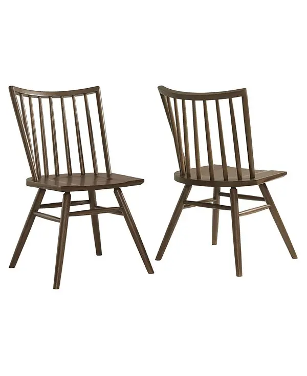 MODWAY Alvar Spindle Back Dining Side Chairs Set Of 2 - Walnut