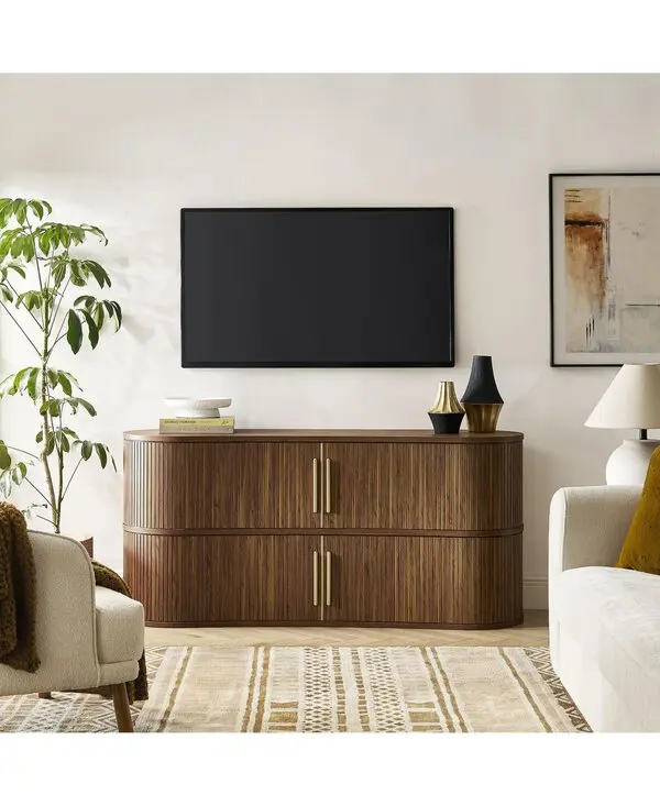 MODWAY Radcliffe 63 Curved Fluted Sideboard Buffet Cabinet