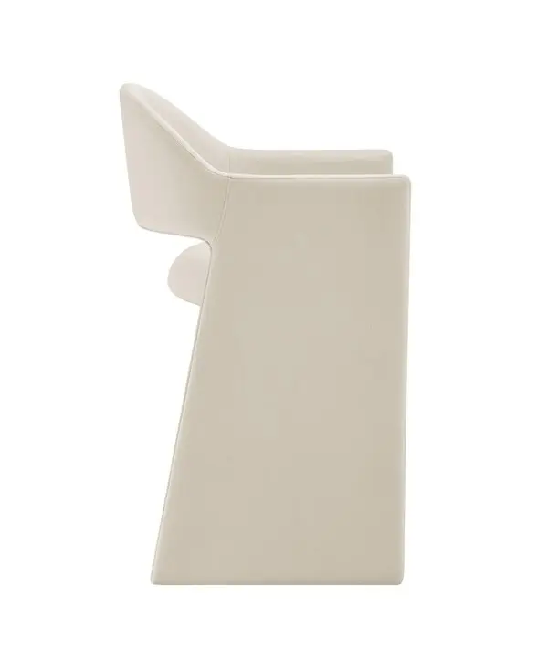 MODWAY Talia 37 Inch Performance Velvet Counter Stool - Alabaster