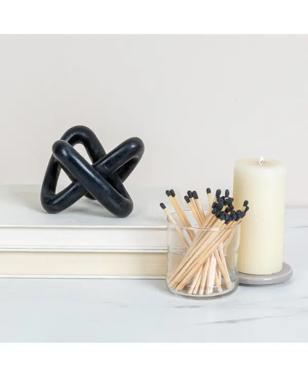 OLIVE GROVE Modern Decorative Marble Link Knot - Black