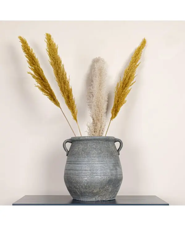 OLIVE GROVE Whitewashed Terra-cotta Urn - Grey