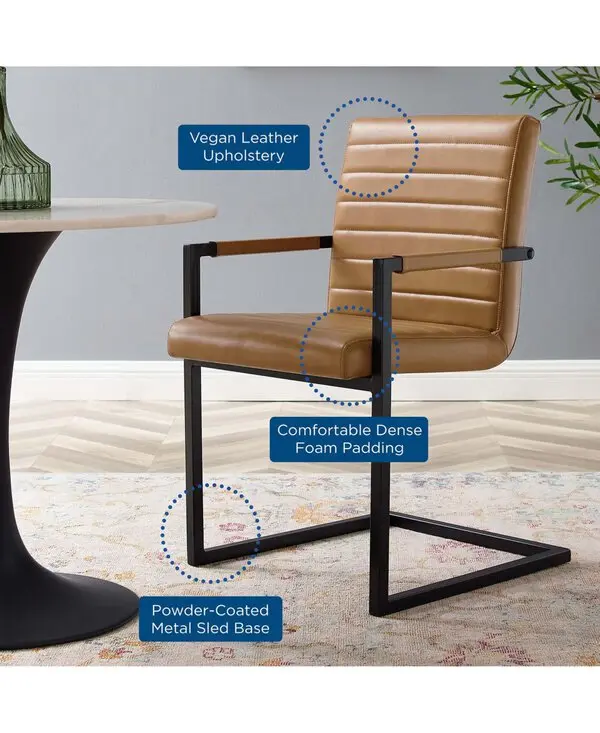 MODWAY Savoy Leather Dining Chairs, Set Of 2