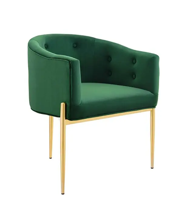 MODWAY Savour Tufted Performance Velvet Accent Chair - Emerald