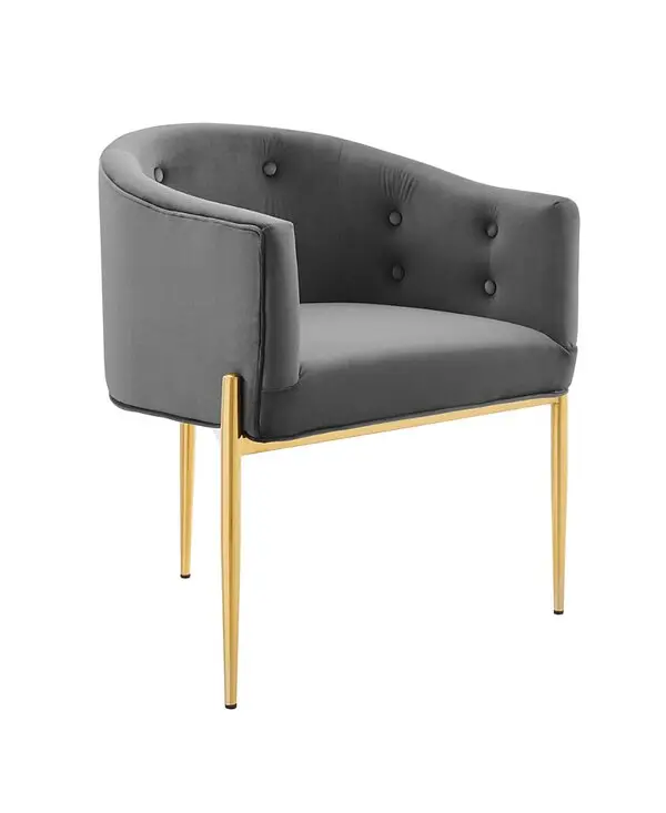 MODWAY Savour Tufted Performance Velvet Accent Chair - Gray