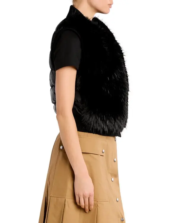 Moncler Faux Fur Front Puffer Back Vest
