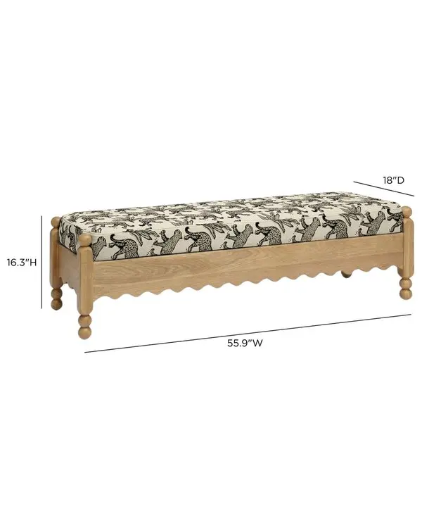 TOV FURNITURE Thelma Performance Basketweave Bench