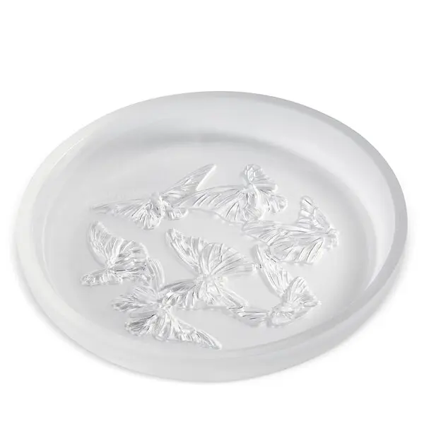Lalique Papillons Crystal Flat Bowl - Clear