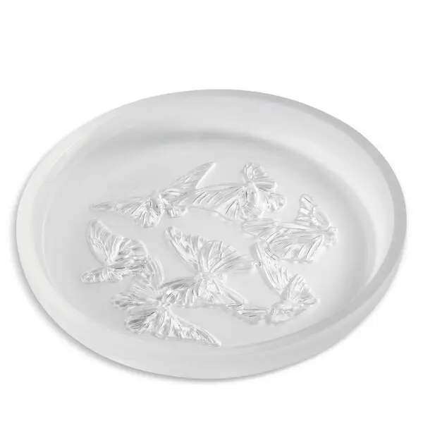 Lalique Papillons Crystal Flat Bowl
