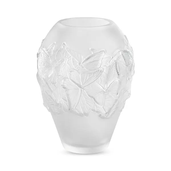 Lalique Papillons Crystal Vase