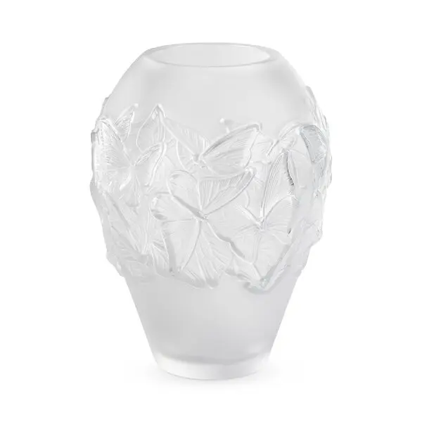 Lalique Papillons Crystal Vase