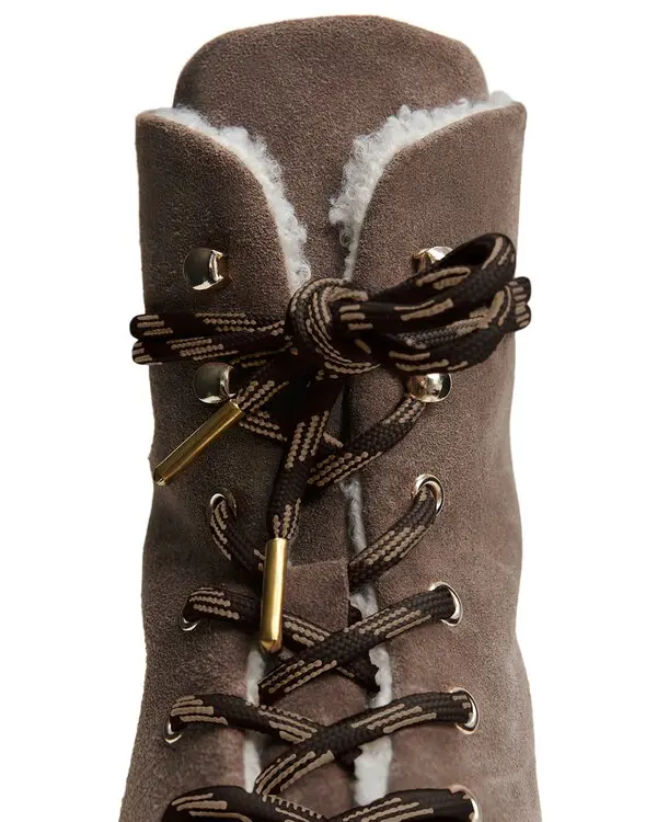 Varley Charente Fleece Lined Leather Lugged Sole Boots - Silver Lining