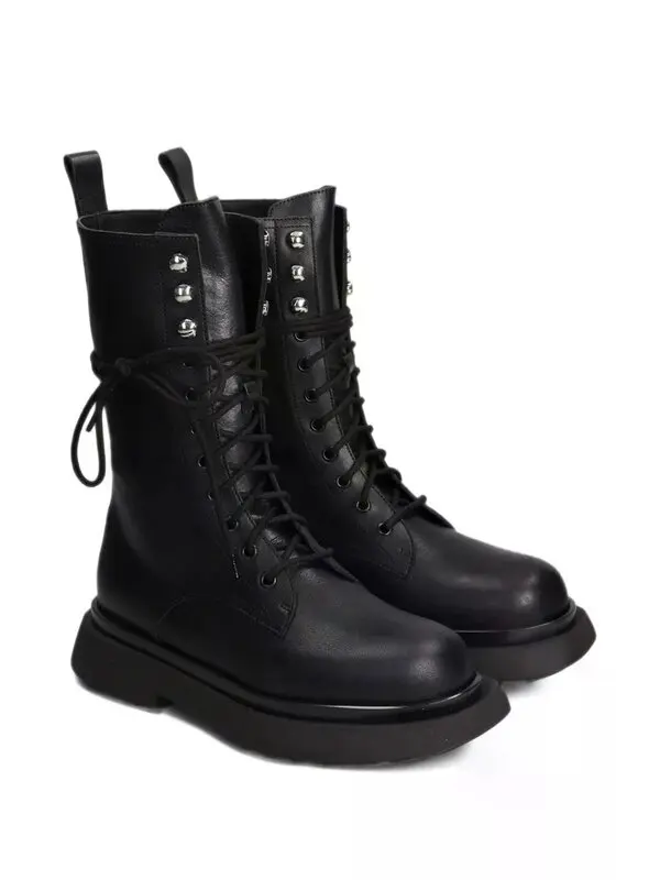 3JUIN Gio Lace-up Studded Ankle Boots