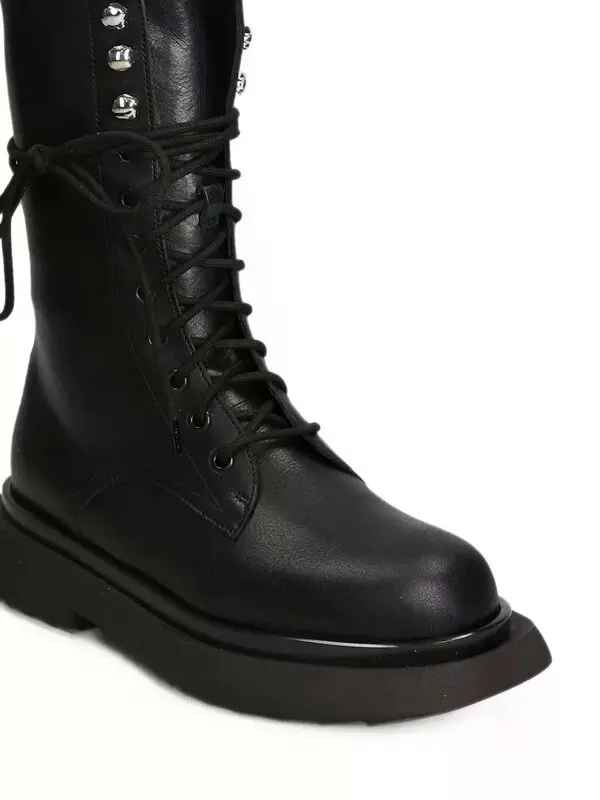 3JUIN Gio Lace-up Studded Ankle Boots