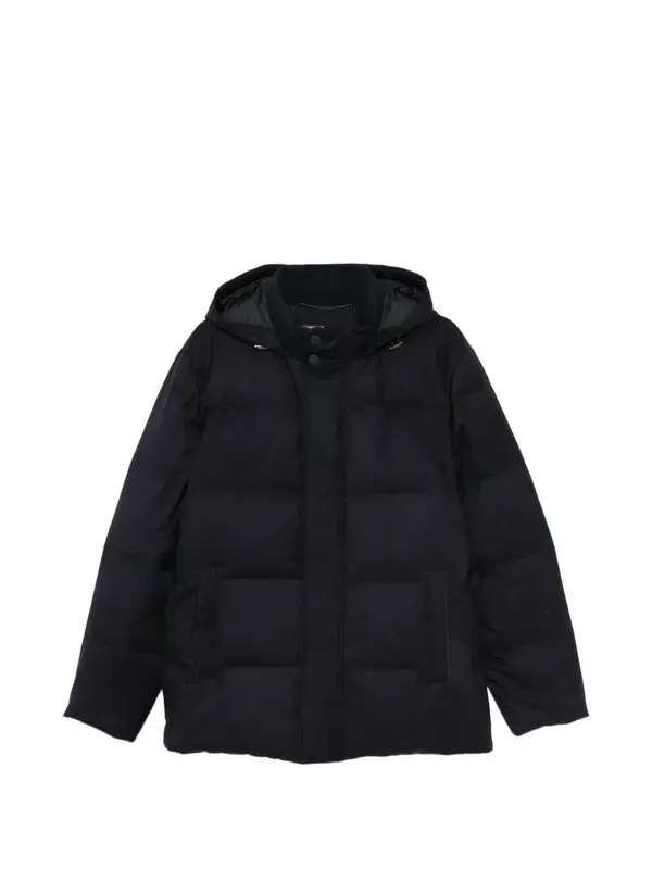 Canali Quilted Hooded Jacket - Blue