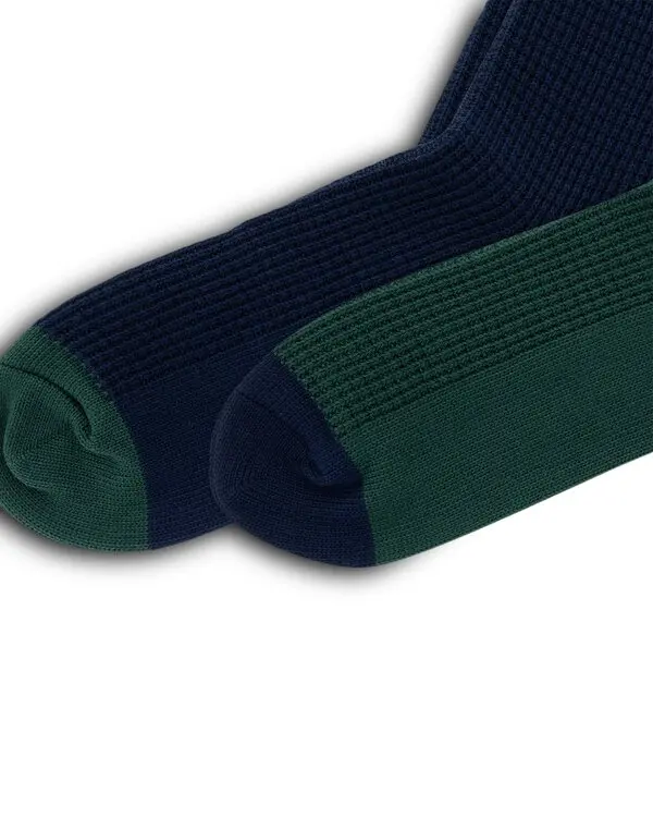 Polo Ralph Lauren Waffle Crest Embroidered Cotton Socks, Pack Of 2