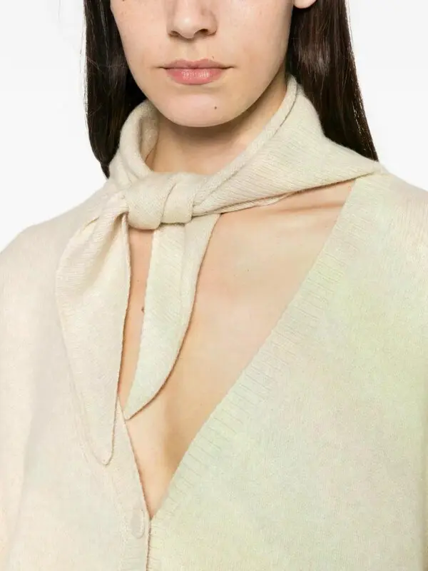 Plan C Scarf-detail V-neck Cardigan