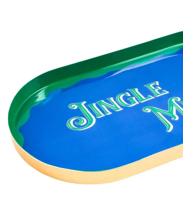 ZSA ZSA ZSU Nanpur Patterned Oval Metal Decorative Tray, 13 X7 X 1