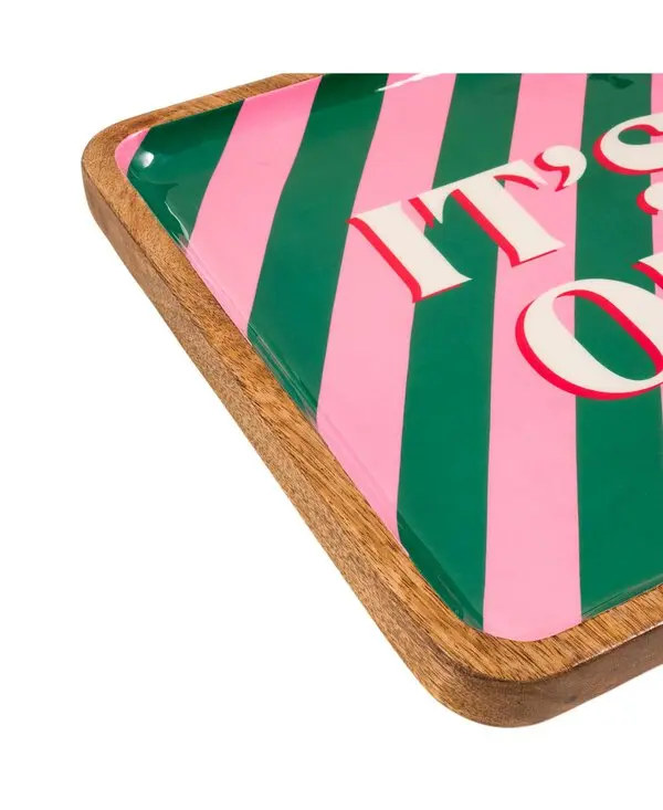 ZSA ZSA ZSU Lakri Mango Wood Tray, 12 X 12